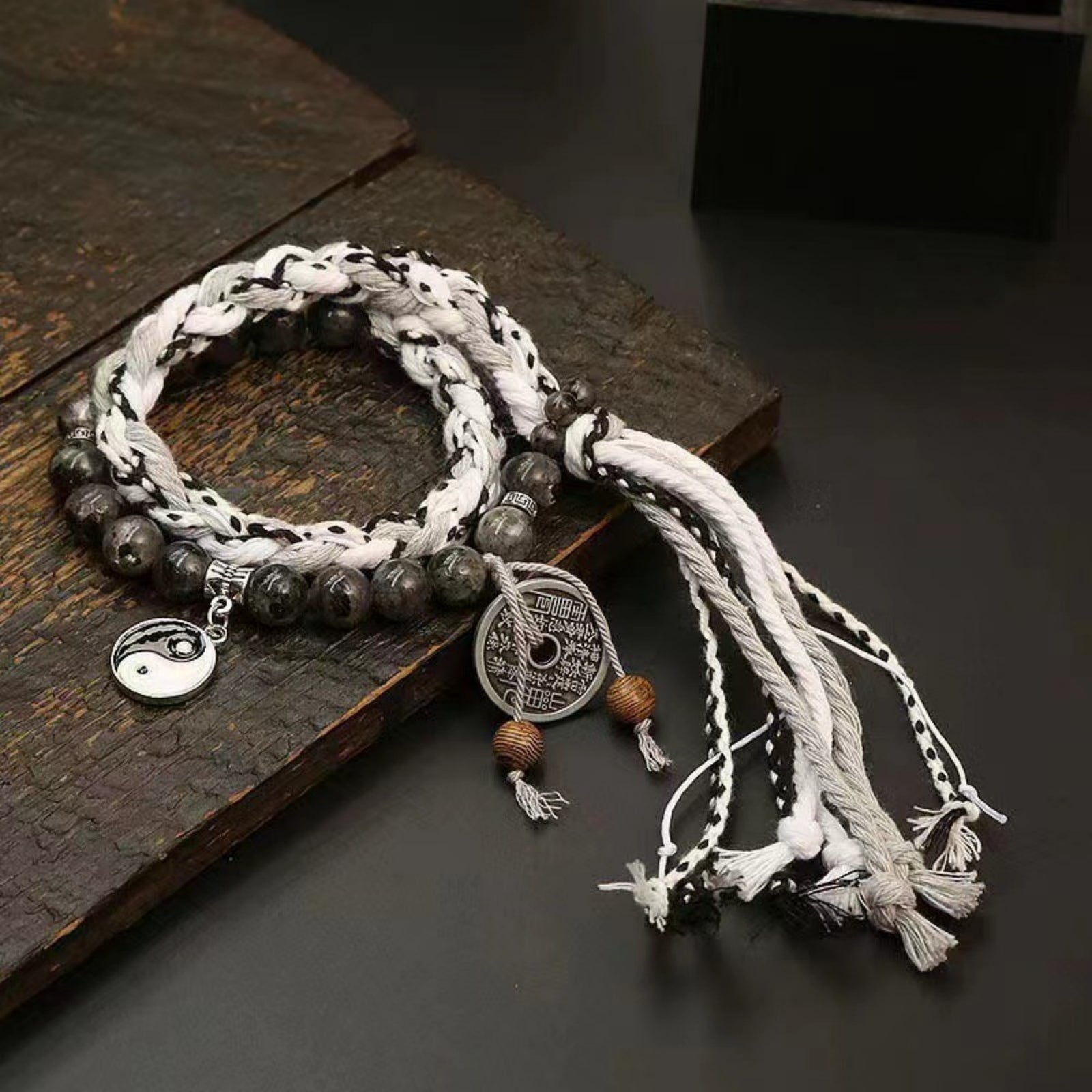 QiLing Aura Tibetan Style Yin-Yang Handmade Couple Bracelet