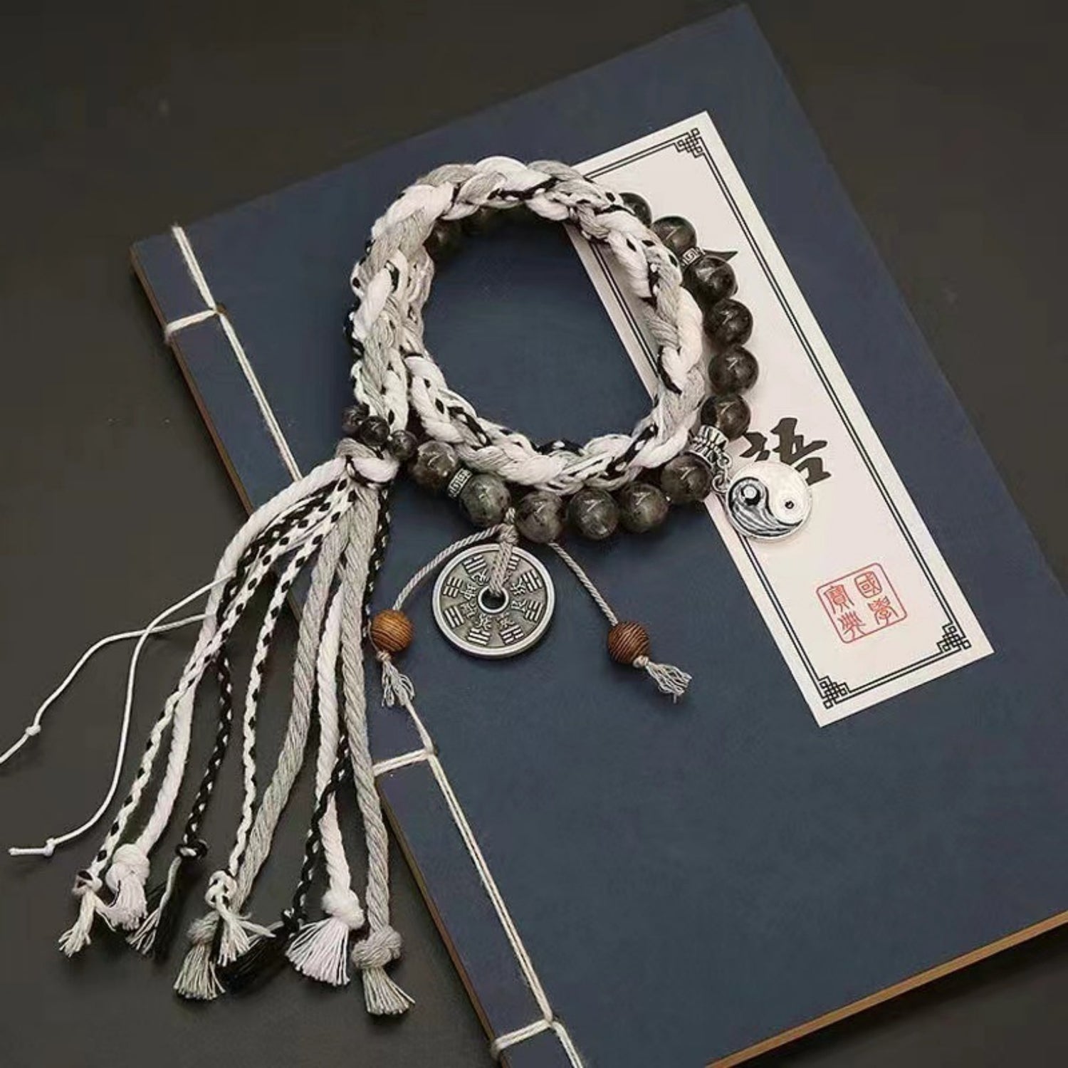 QiLing Aura Tibetan Style Yin-Yang Handmade Couple Bracelet