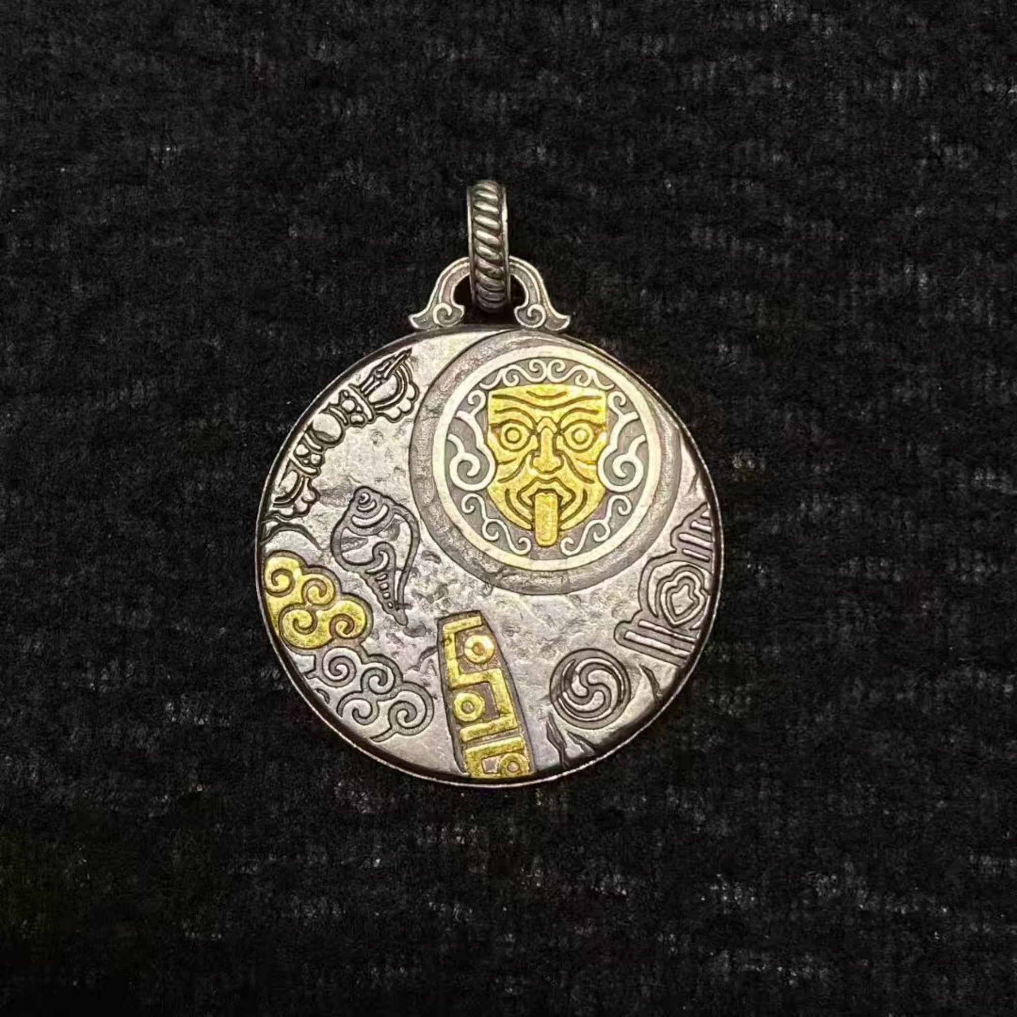 Tibetan Zakiram (Wealth Goddess) Sterling Silver Talisman Necklace